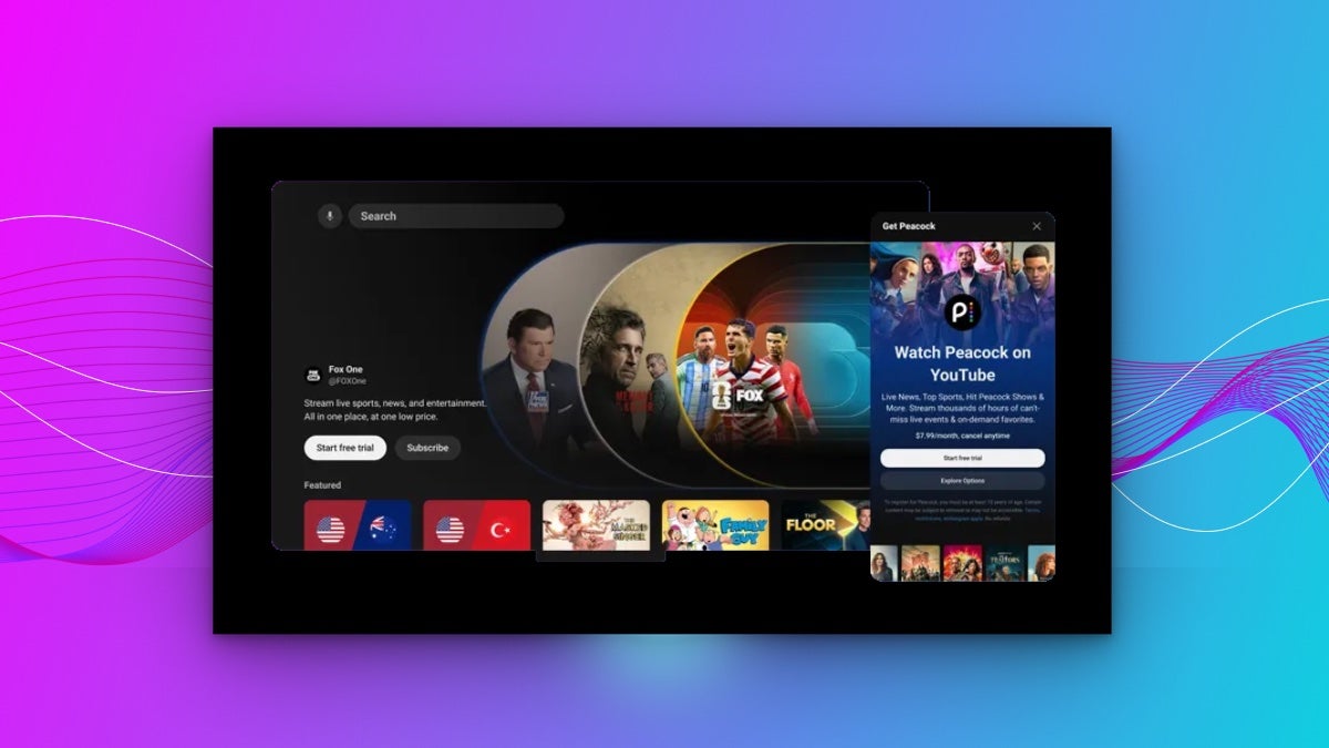YouTube TV adds Fox One, Peacock to Primetime Channels store