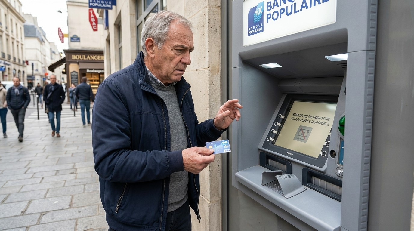 Il retire 800 € au distributeur, aucun billet ne sort mais il est ...