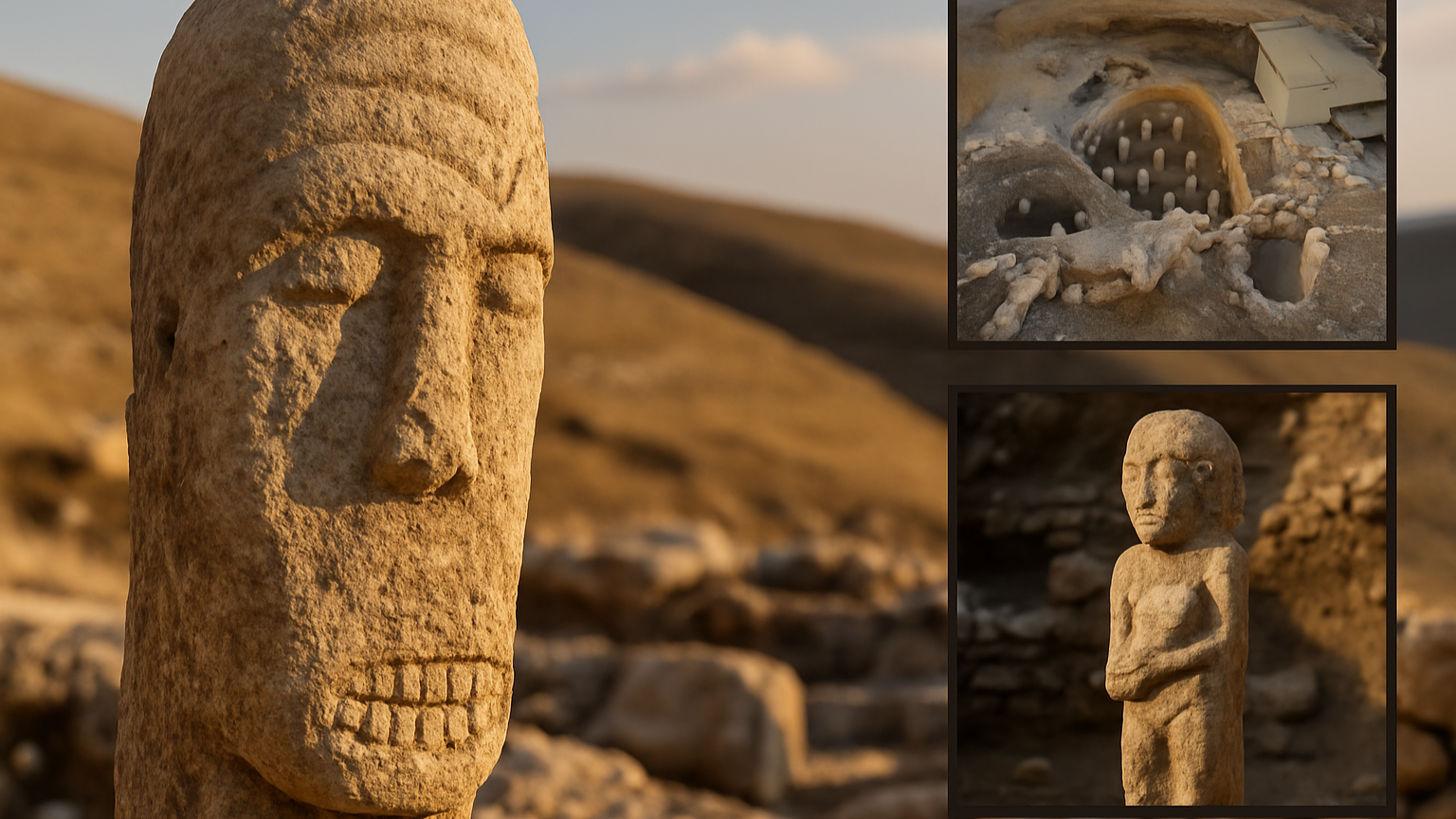 20 stone faces unearthed at Karahan Tepe in Turkey