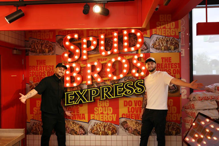 Mum and daughter queuing since 4am are first customers of new Spud Bros ...