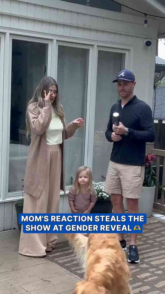 Mom’s priceless reaction steals the show at gender reveal