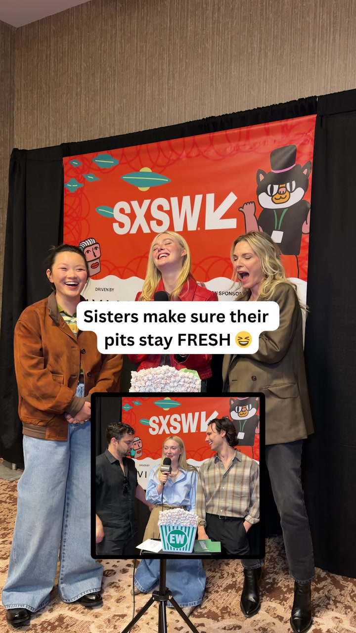 Elle Fanning gets a message from Dakota Fanning at SXSW