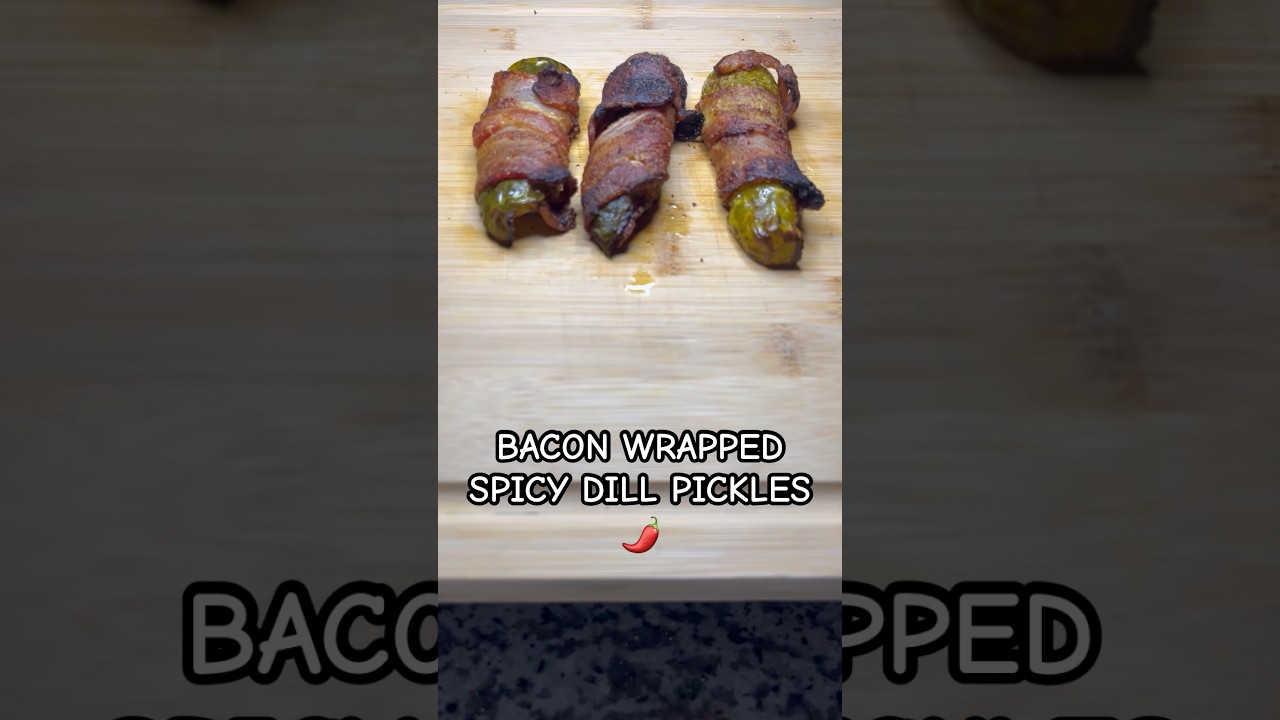 Bacon wrapped spicy dill pickles! Riley’s stupid recipes