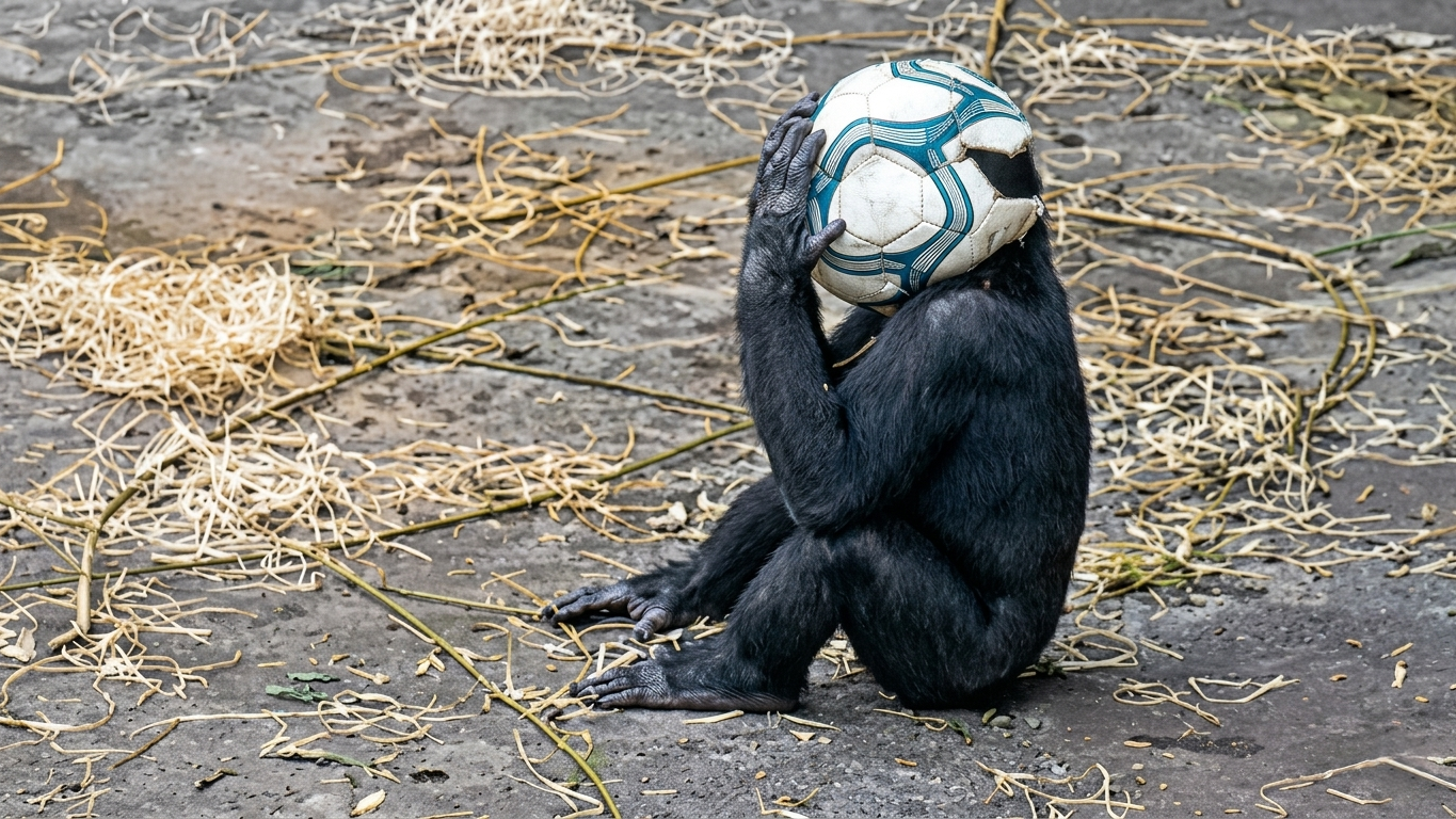 Watch what happens when a baby gorilla's head gets stuck in a ball