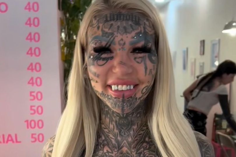 Most tattooed woman flies across the world for highly illegal body ...