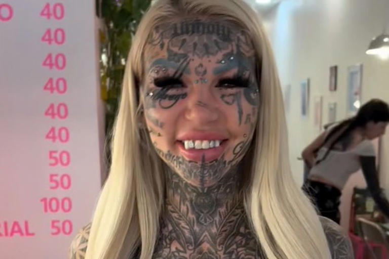 Most tattooed woman flies across the world for highly illegal body ...