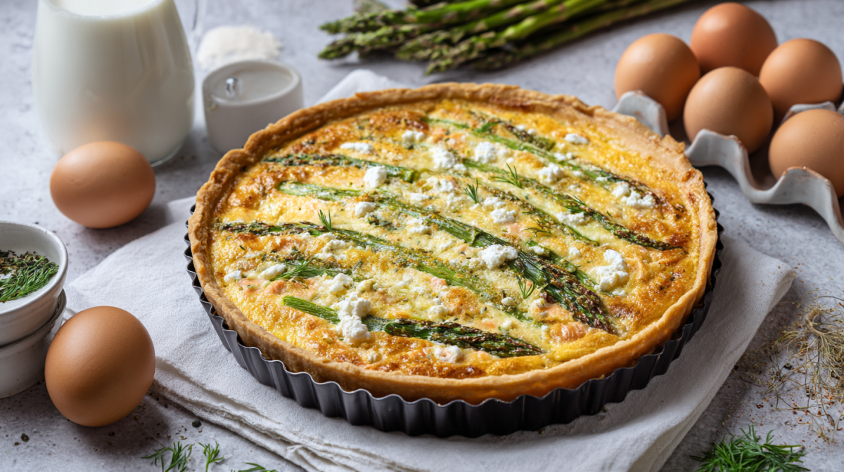 Blätterteig-Quiche: Mit Spargel, Lachs und viel Aroma