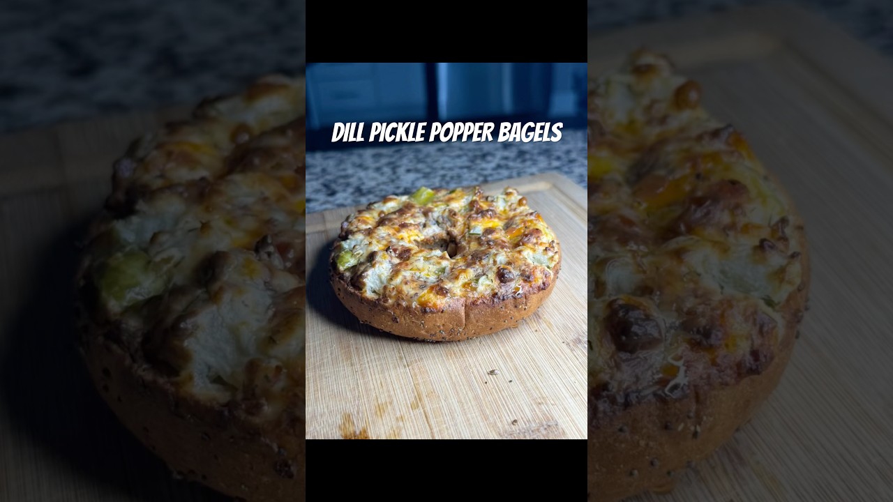 Bagel for pickle lovers! Dill pickle popper protein bagels! They’re ...