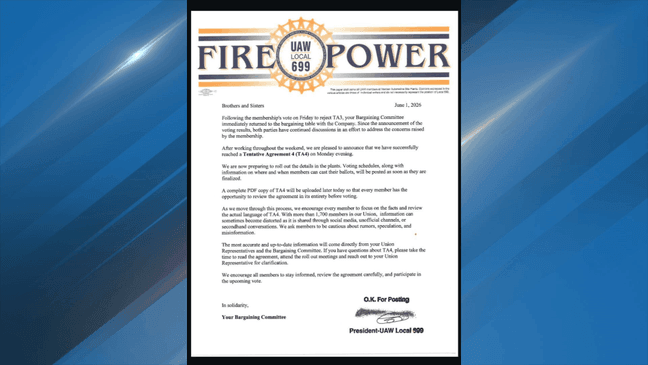 UAW Local 699 announces new tentative agreement with Nexteer after ...