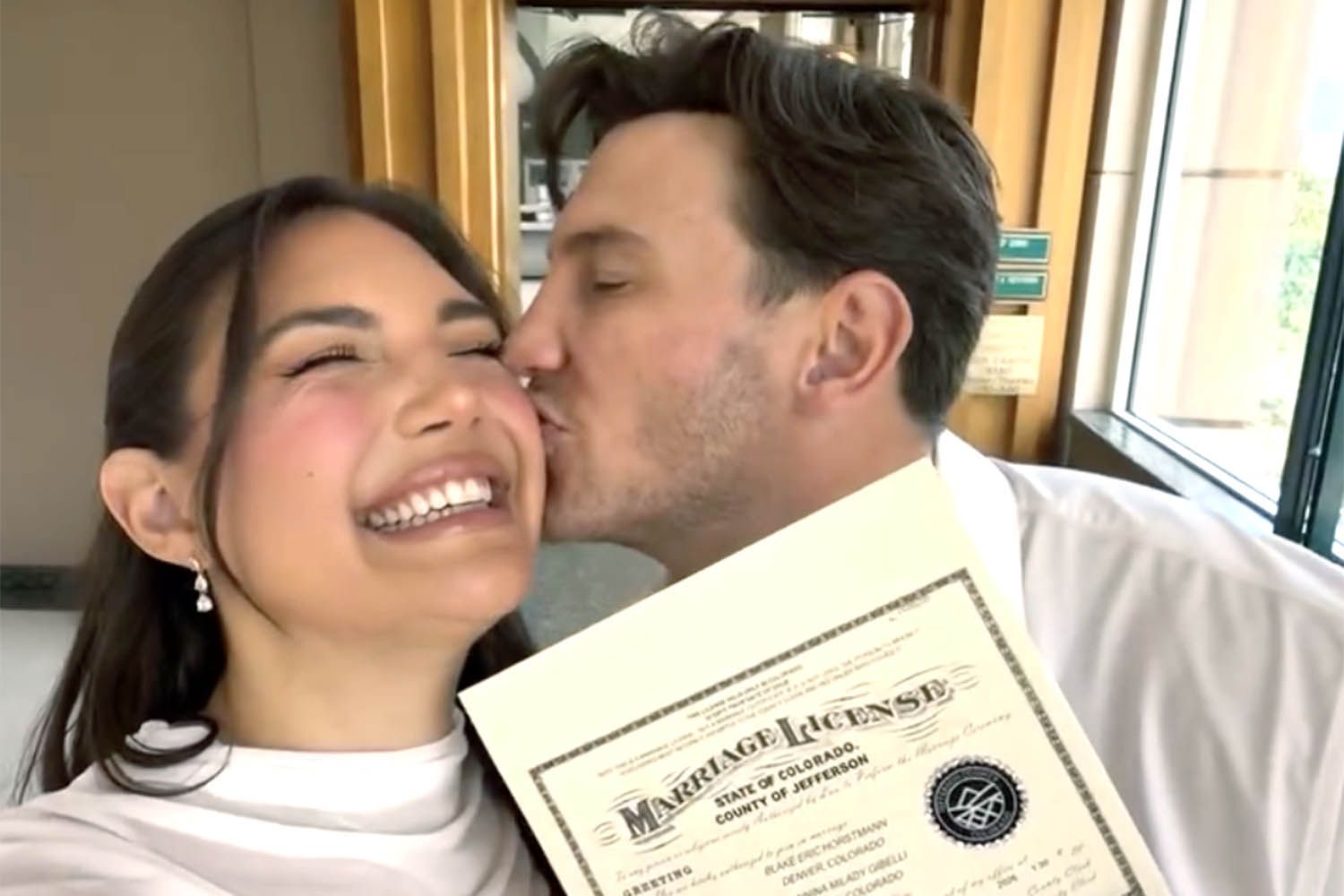 Giannina Gibelli and Blake Horstmann obtain marriage license before ...