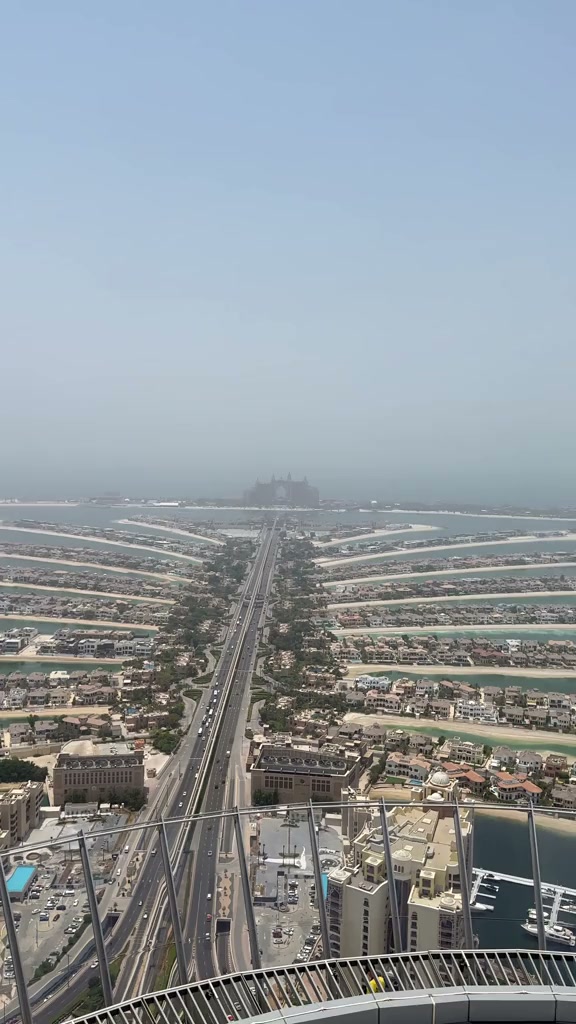 Unreal sky high view over Palm Jumeirah Dubai