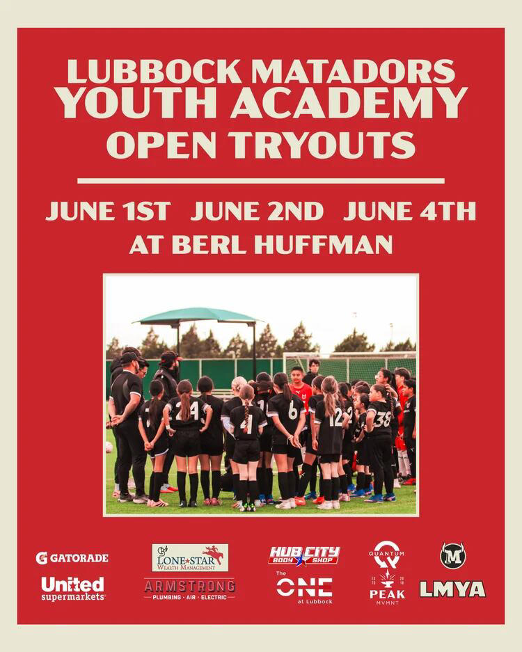 2026-27 Lubbock Matadors youth academy tryouts