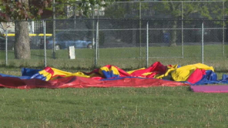 Child, 3, dies from injuries after bouncy castle swept up by wind in ...