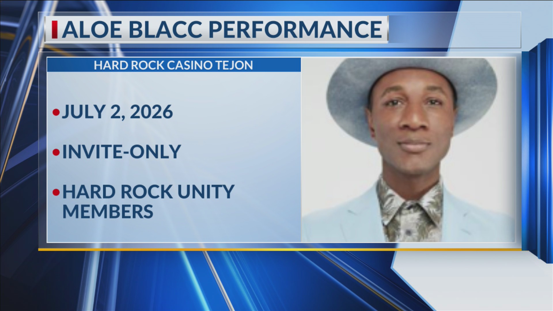 Aloe Blacc set for performance at Hard Rock Casino Tejon