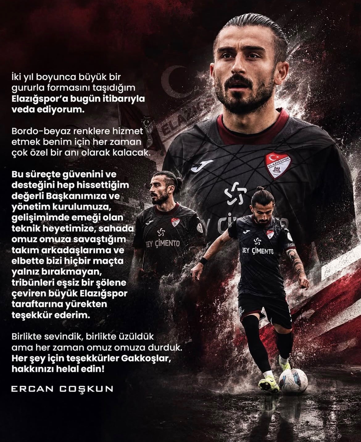 Ercan Coşkun Elazığspor’a veda etti
