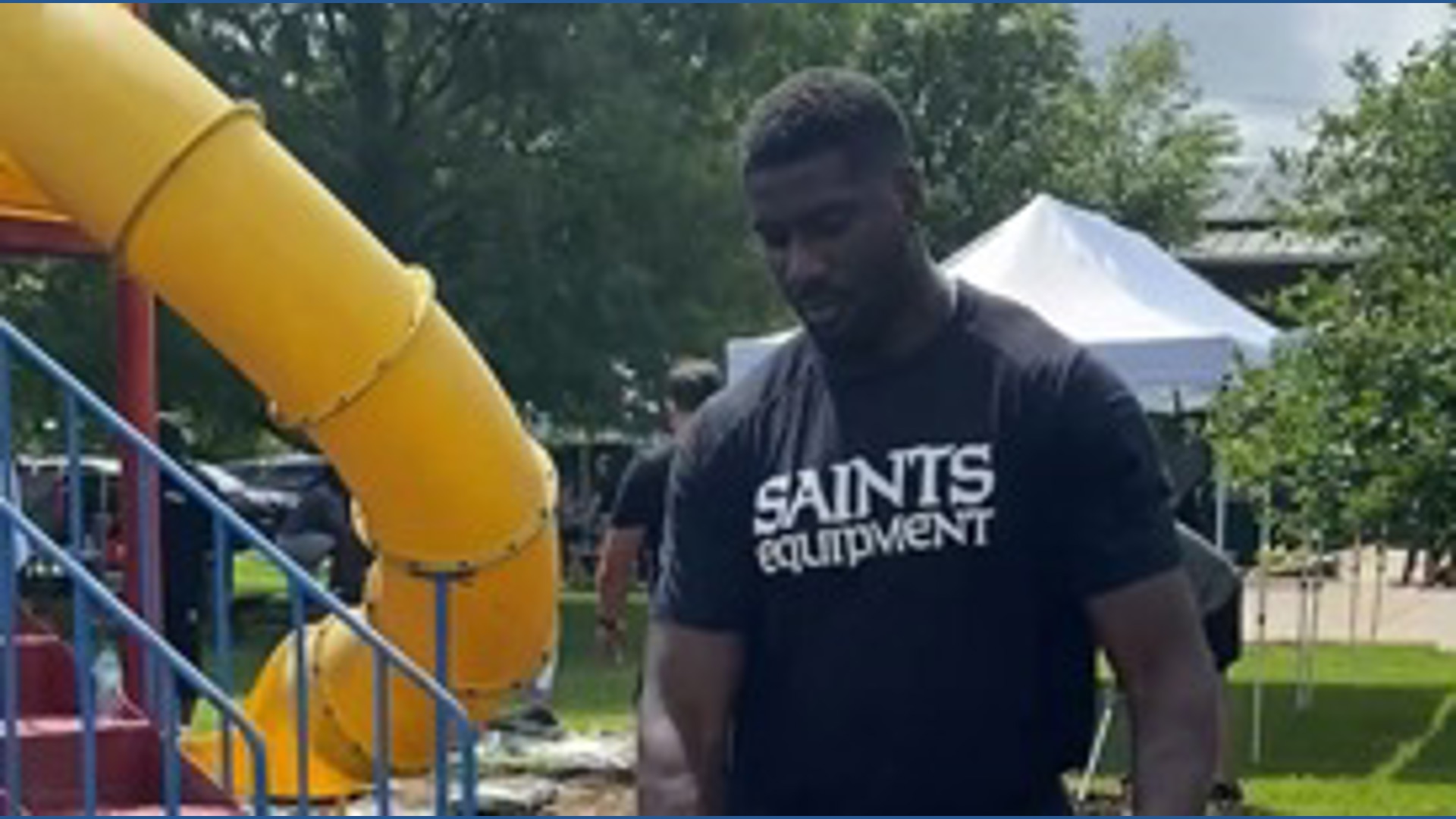 Saints players, coaches and staff putting in work at the Hollygrove’s ...