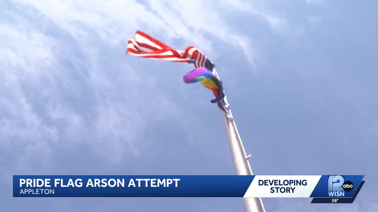 Appleton man accused of trying to set courthouse Pride flag on fire