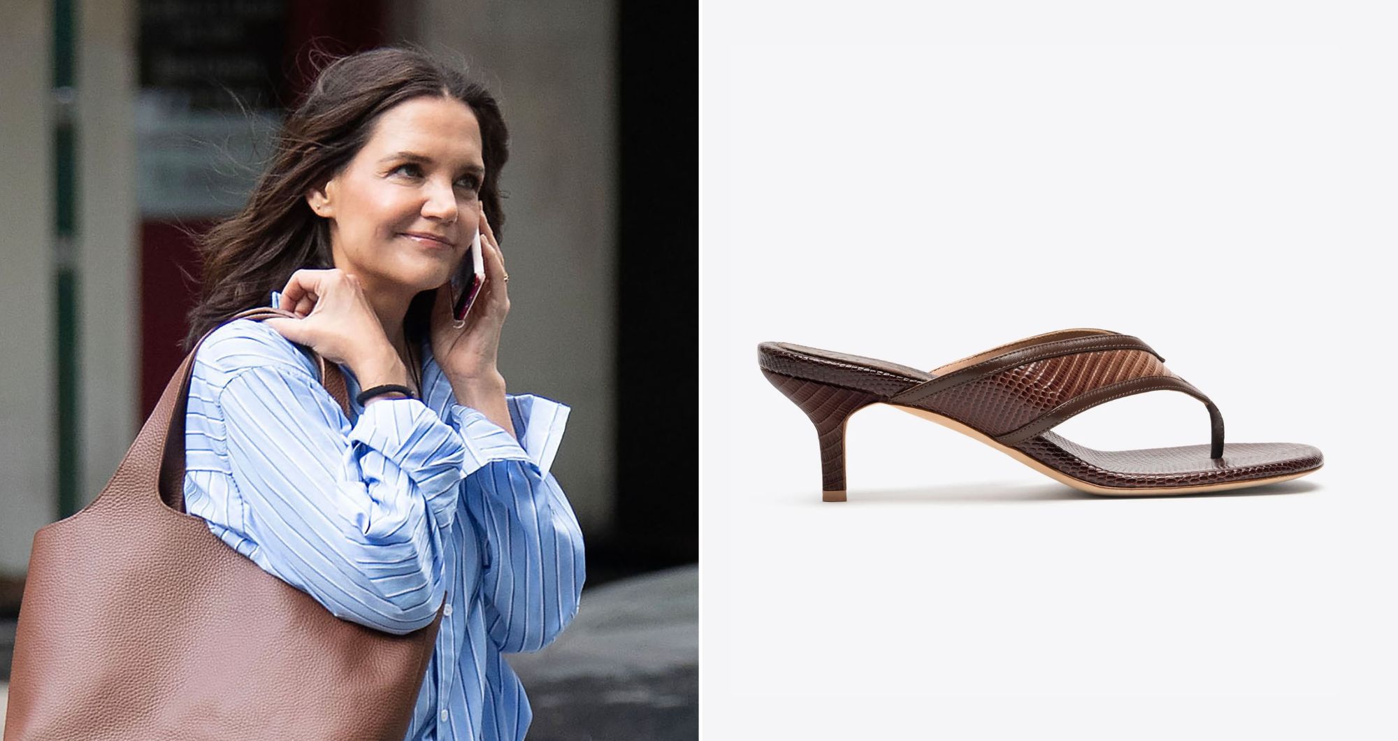 Katie Holmes trades gala thong sandals for $595 Malone Souliers heels