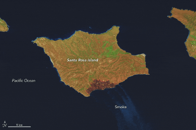 NASA images reveal Santa Rosa Island fire burn scar covering third of ...