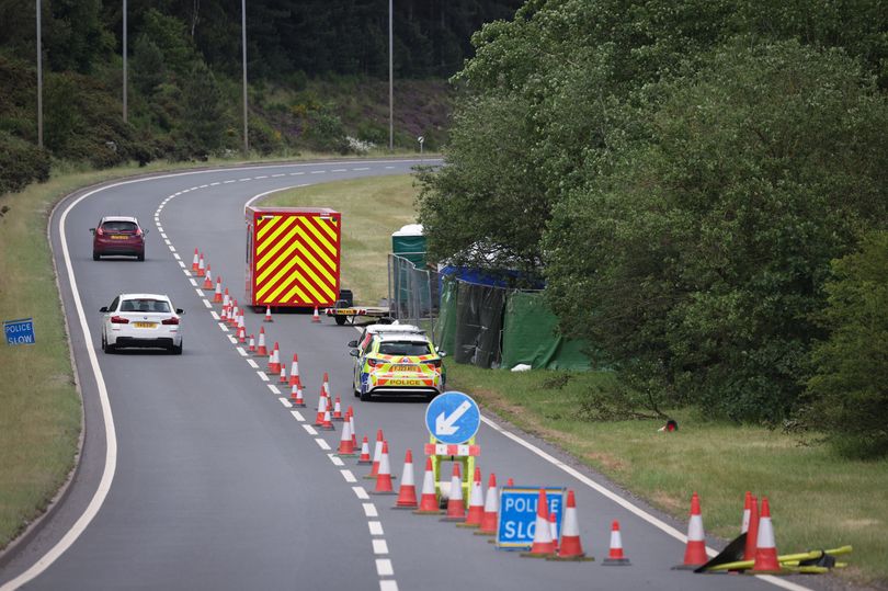Police still at scene A617 human remains find 10 days after discovery