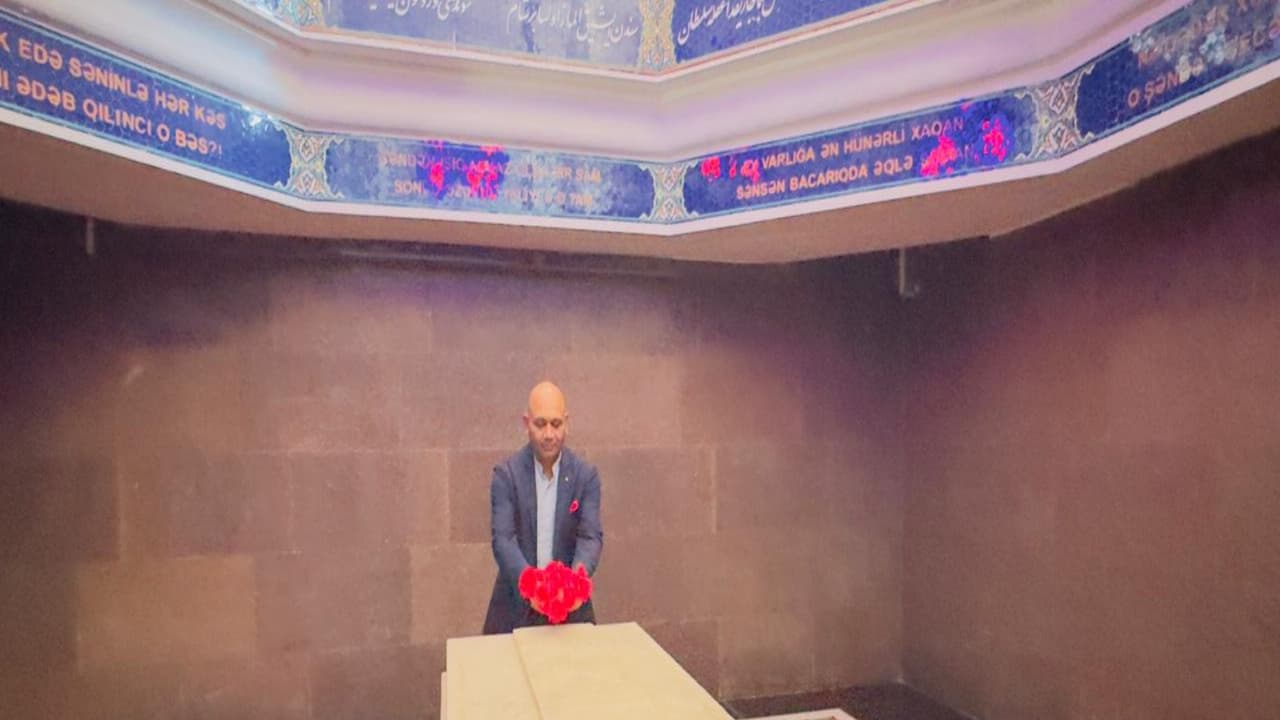Indian envoy visits Azerbaijan's Ganja, honours poet Nizami Ganjavi