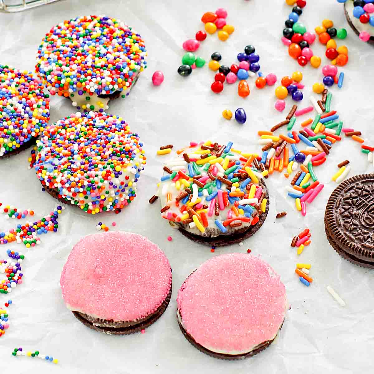 White chocolate covered Oreos