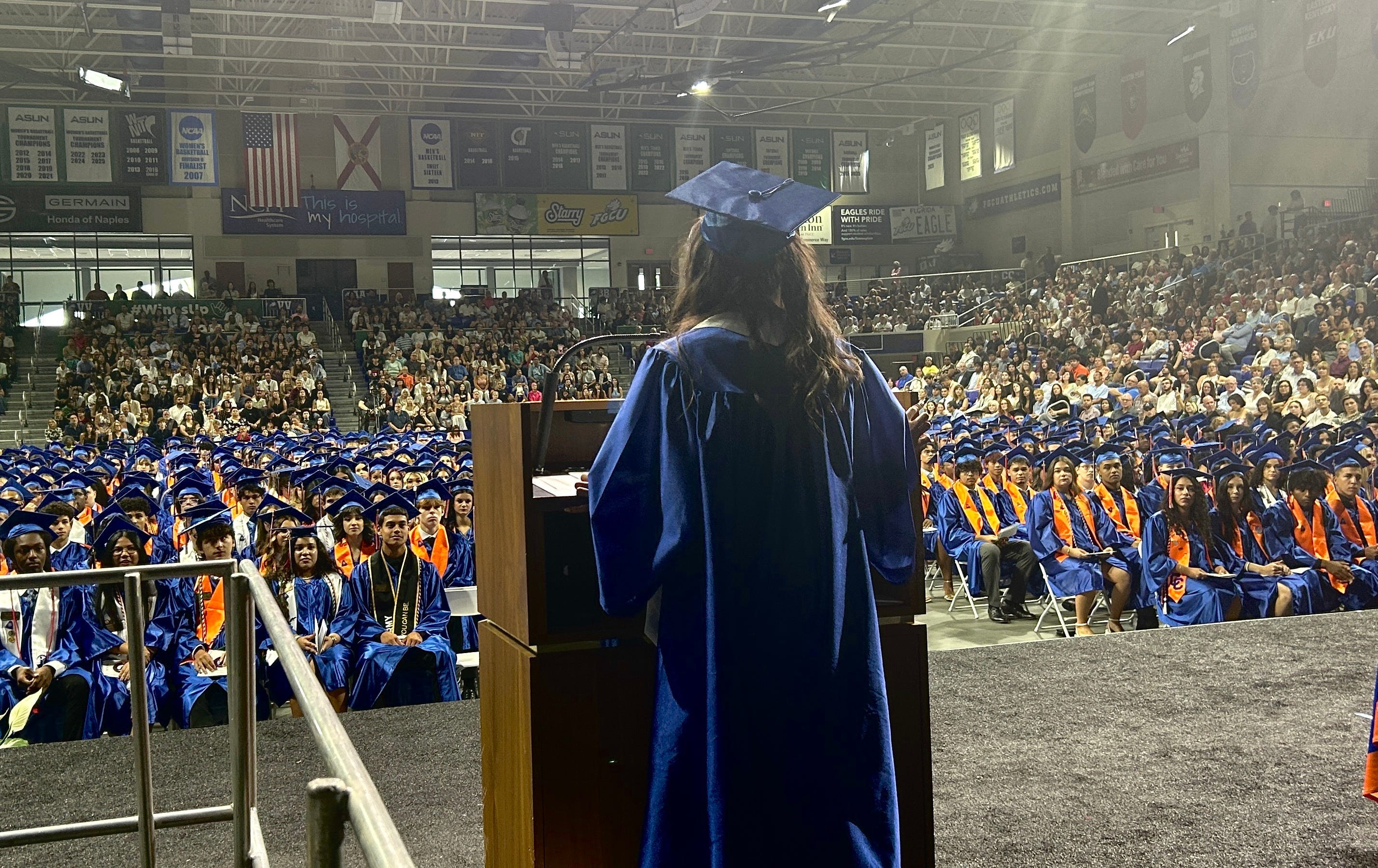 Valedictorian's speech cut after unscripted immigration comment