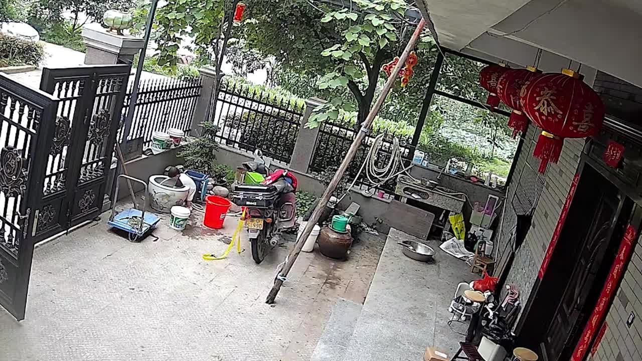 Toddler almost drowns after toppling head-first into water-filled pot