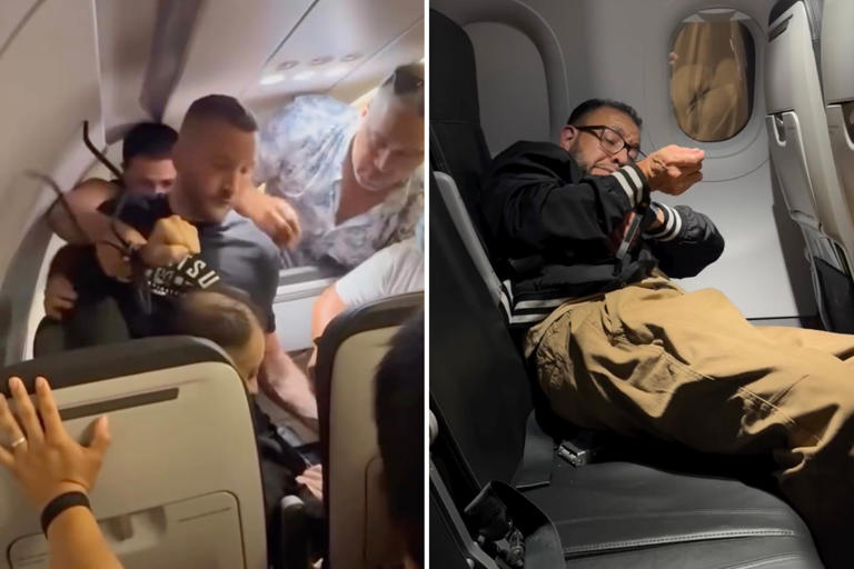 Deranged Frontier Airlines passenger tries to jump out of plane mid ...
