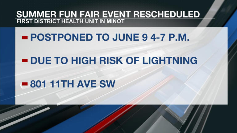 Summer Fun Fair event in Minot postponed due to lightning risks
