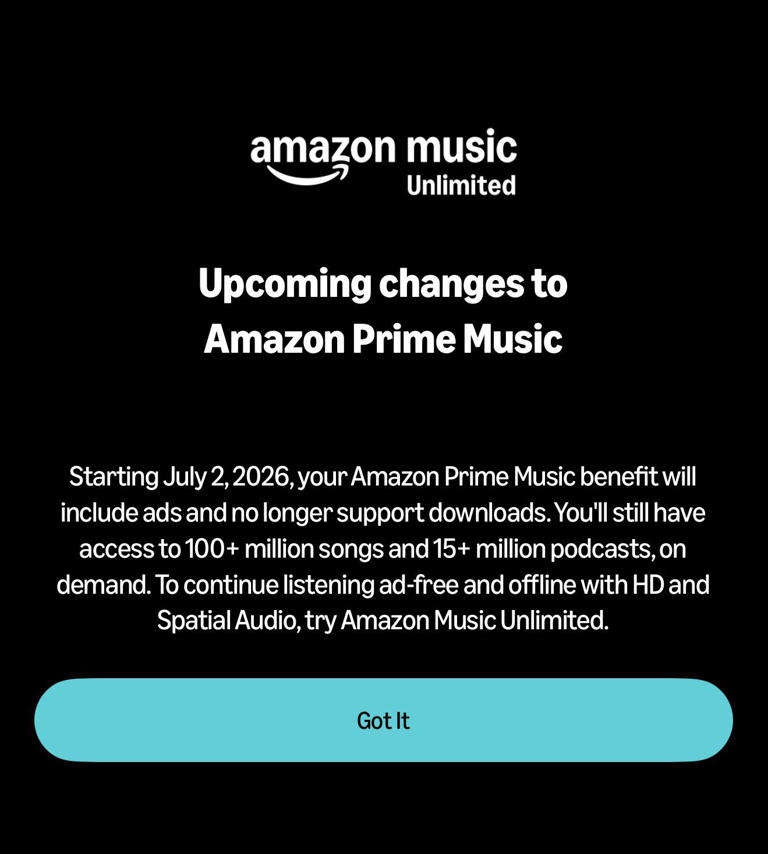 Amazon further erodes Prime perks by sliding ads into Prime Music