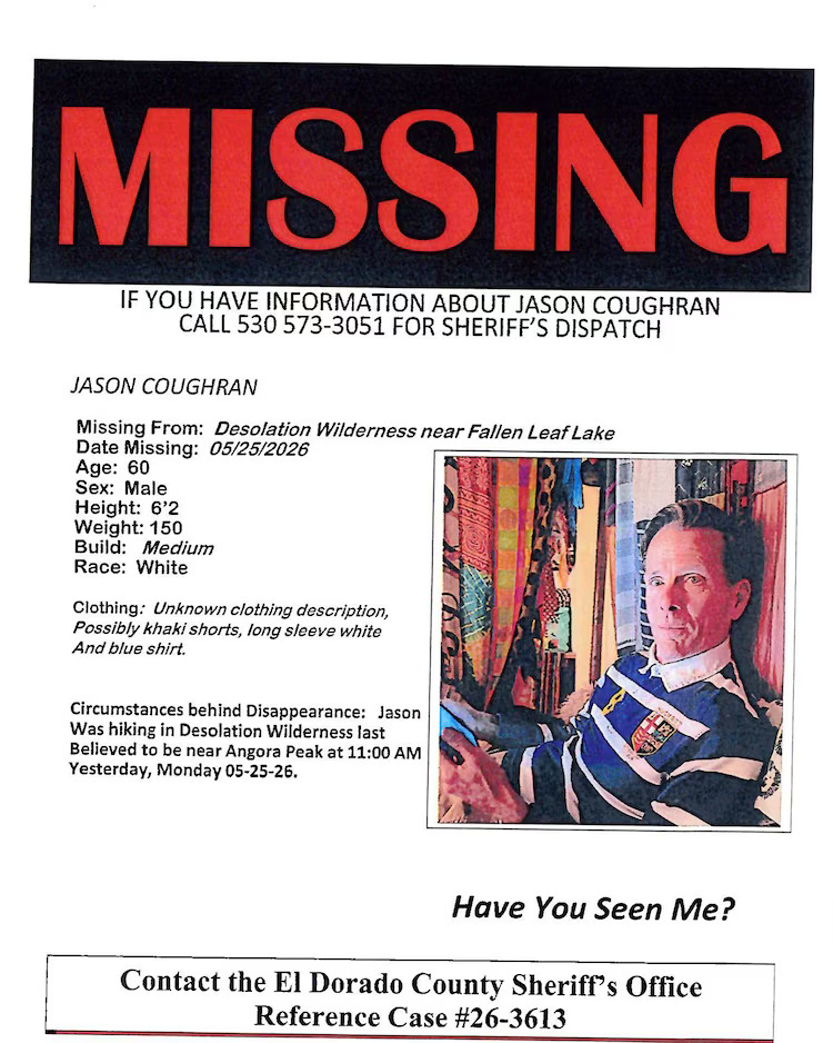 Search ongoing for hiker missing in Lake Tahoe; crews search Fallen ...
