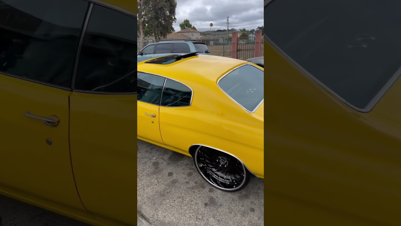 Matte Black Chevelle And Yellow Chevelle on 24’s Forgiatos