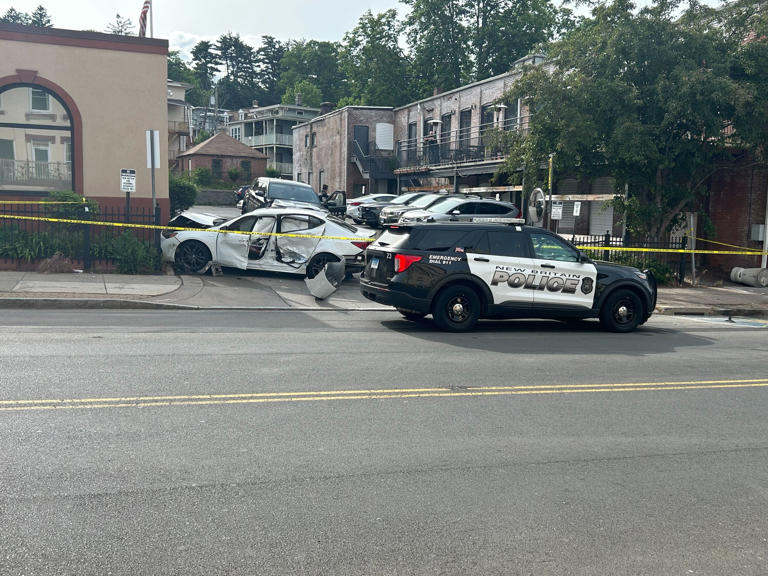 Passenger found shot inside crashed car: New Britain police