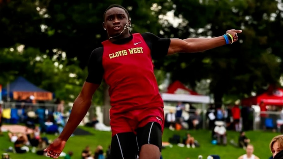 Julius Sanders jumps into the history books at Clovis West
