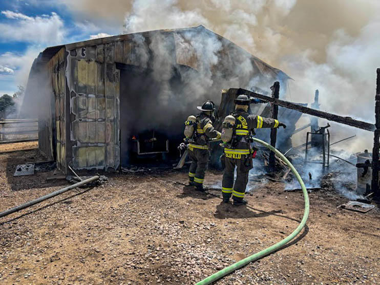 Grand Junction Fire Department extinguishes remote shed fire