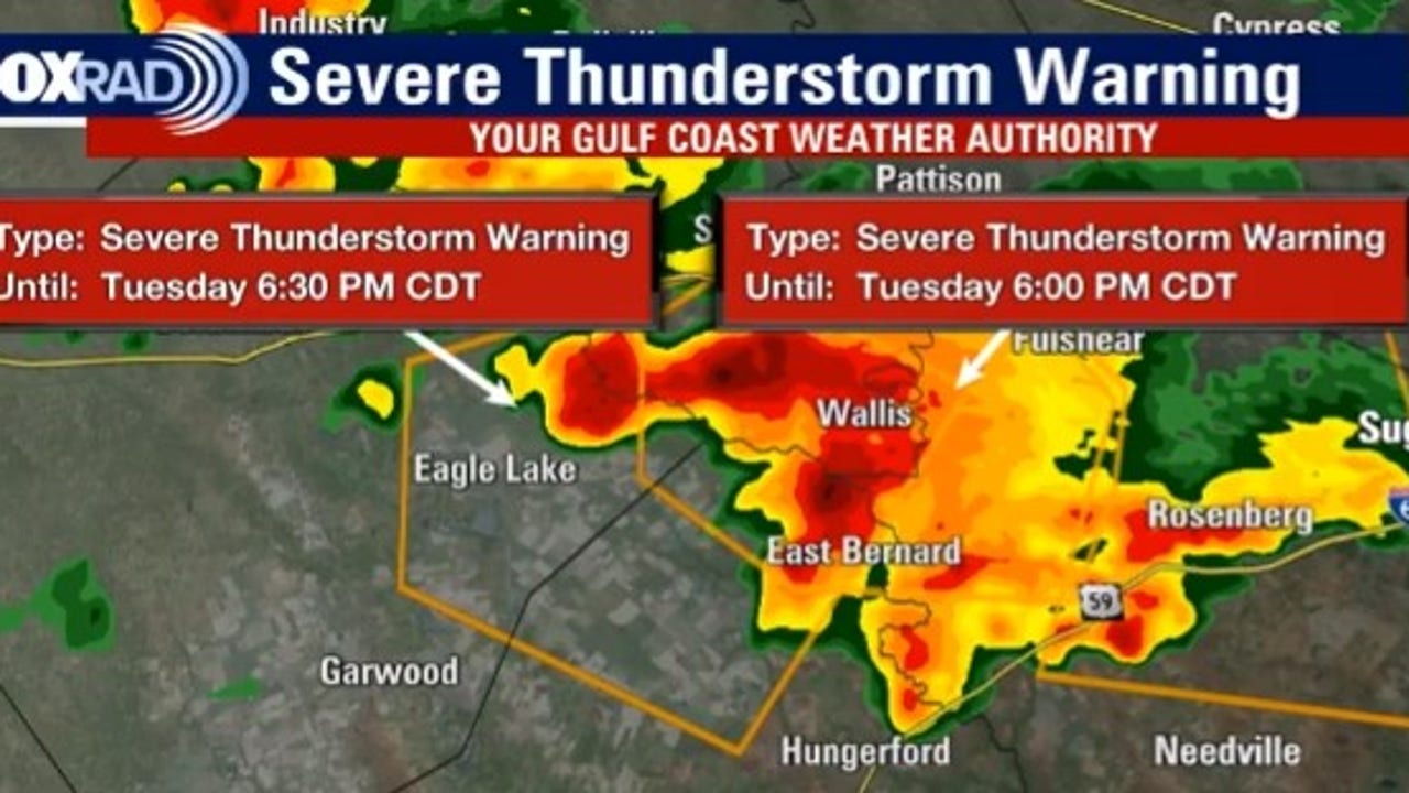 Houston weather: Severe thunderstorm warnings in effect for several ...