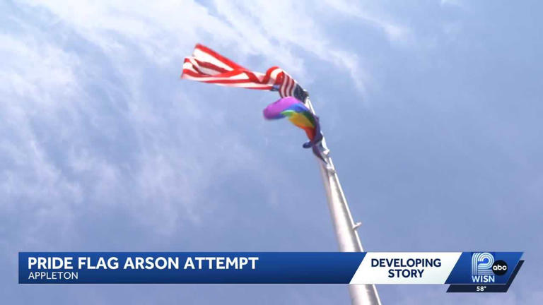 Appleton man accused of trying to set courthouse Pride flag on fire