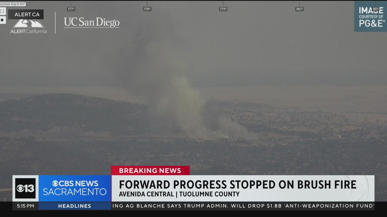 Forward progress stopped on Avenida Central brush fire in Tuolumne County