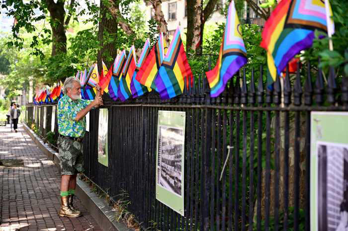 Rainbow flags go up at Stonewall for Pride Month
