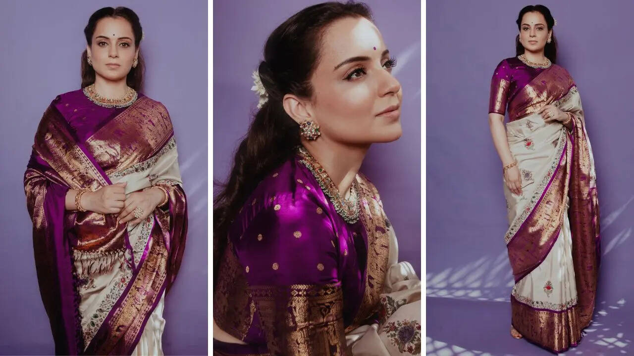 Kangana Ranaut makes a case for heritage dressing in a Kanjeevaram silk ...