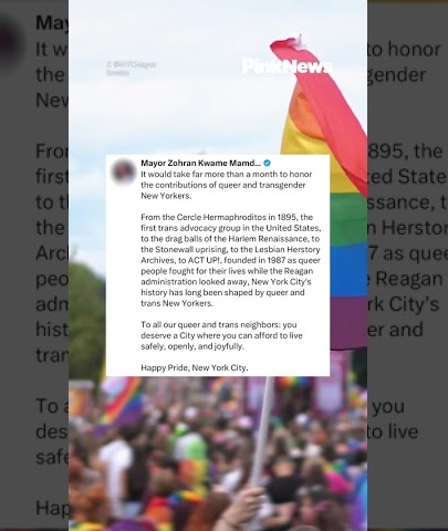 NYC Mayor Zohran Mamdani's heartfelt Pride message to queer and trans ...