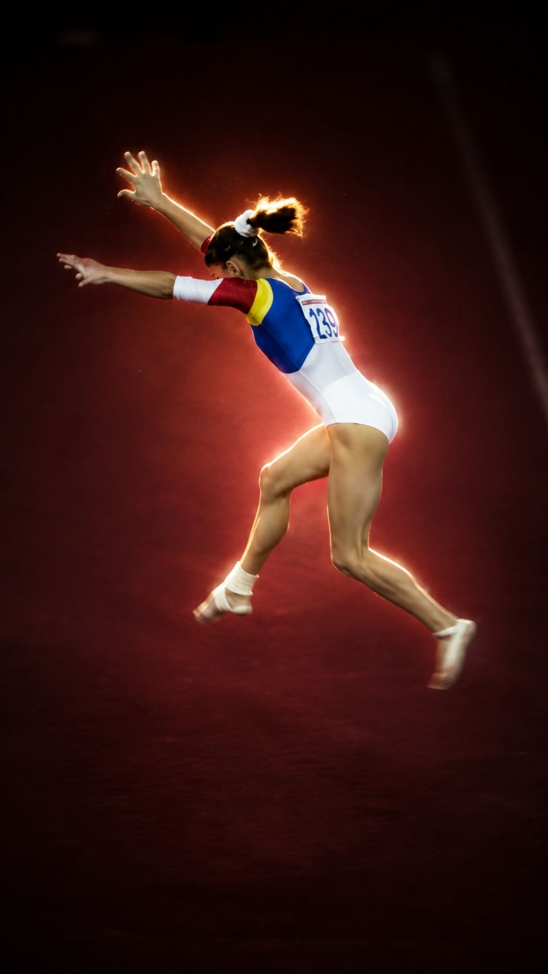 Gymnast's flexibility and power on full display