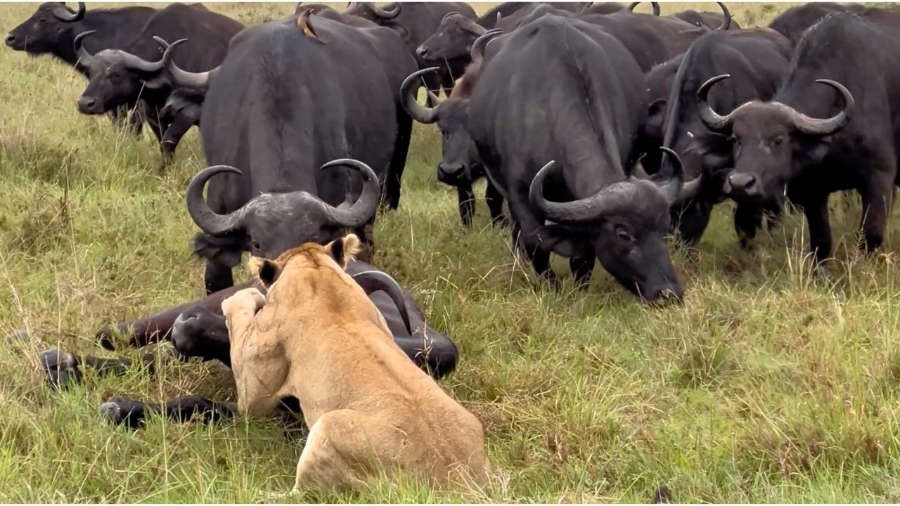 I witnessed a buffalo's brave rescue attempt 🦬