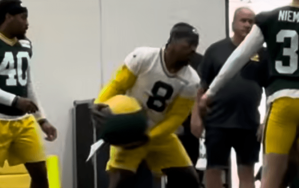Packers RB Josh Jacobs practicing at Tuesday’s OTAs