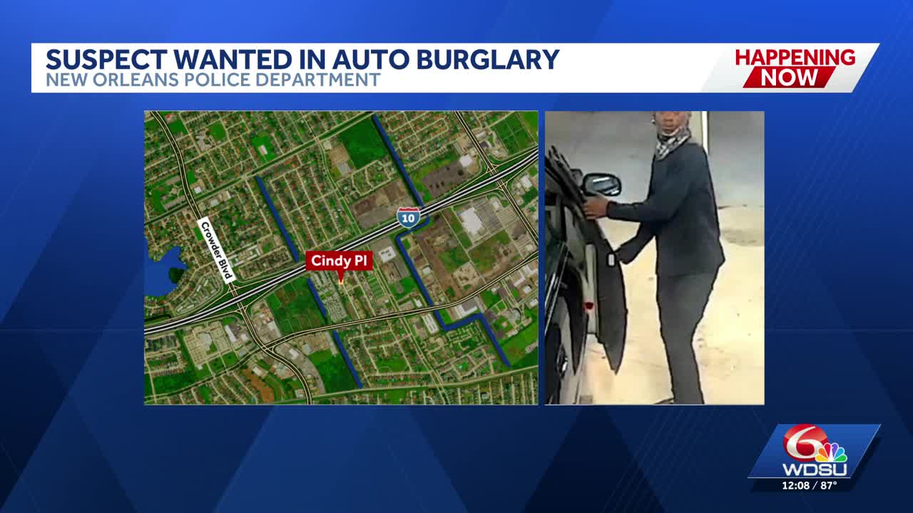 New Orleans police searching for suspect in car burglary