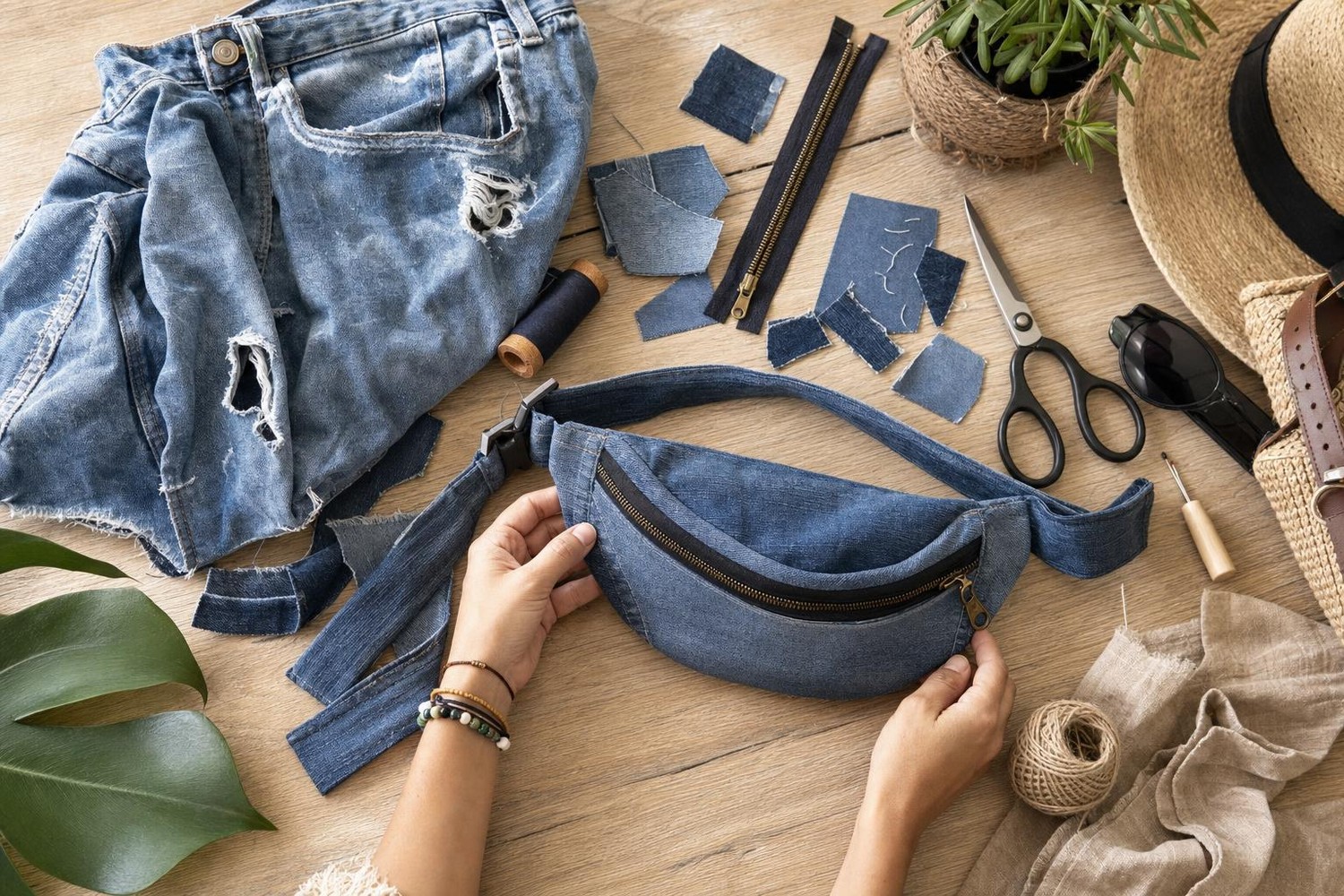Récup' vieux jeans : voici comment fabriquer le sac banane ultra ...