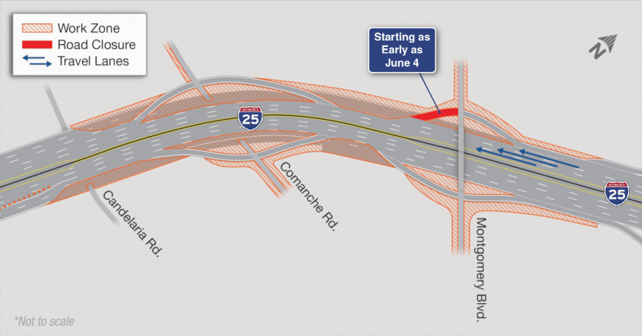 New traffic pattern coming to I-25 near Candelaria, Montgomery in ...
