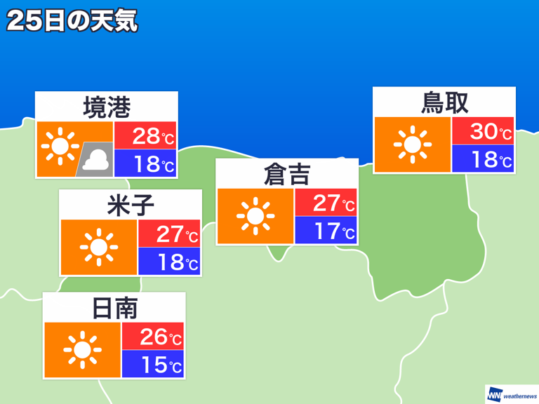 6月3日(水) 鳥取県の今日の天気