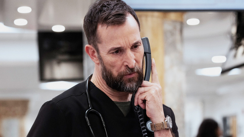 The Pitt star Noah Wyle was glad he remained off set while his wife ...